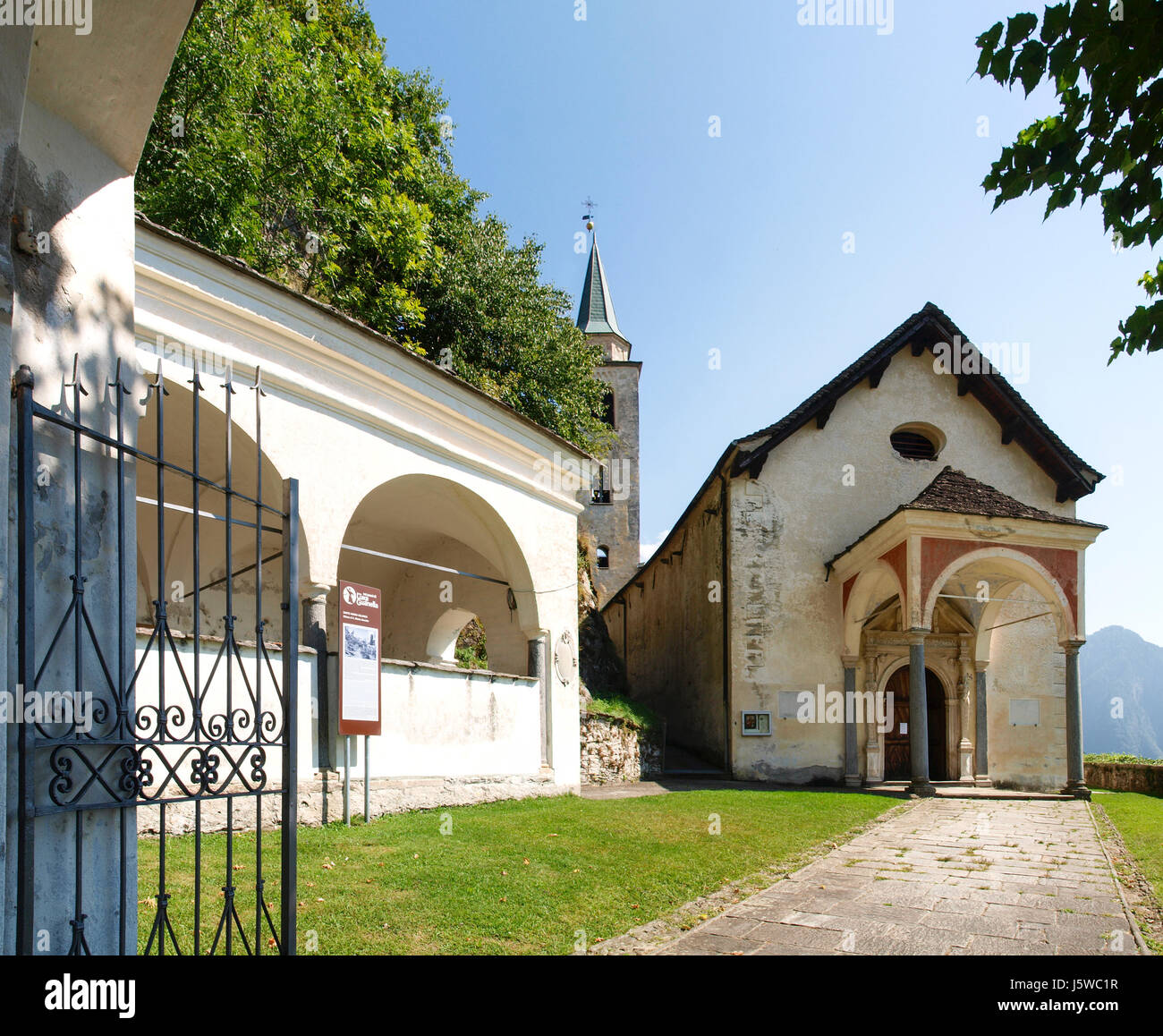 Santa Maria in Calanca, Switzerland: View of the church of Santo ...