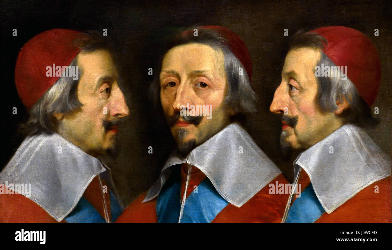 Triple Portrait of Cardinal de Richelieu 1642 Philippe de Champaigne ...