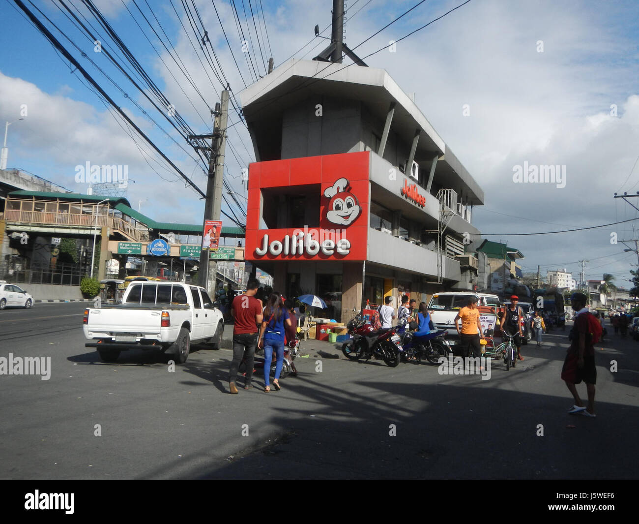 The San Roque Cabrera Street Footbridge in Pasay City is a pedestrian ...