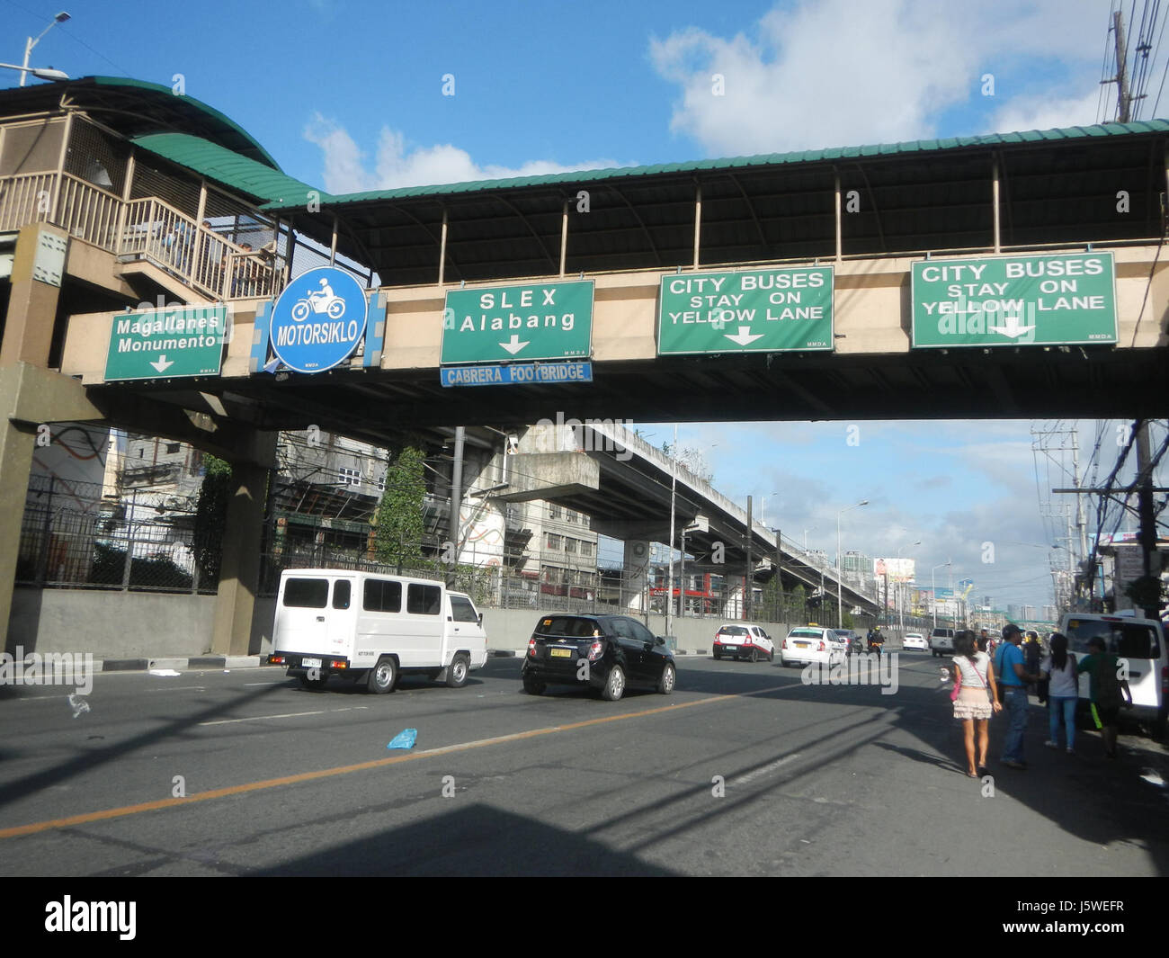 The San Roque Cabrera Street Footbridge in Barangay Malibay, Pasay City ...