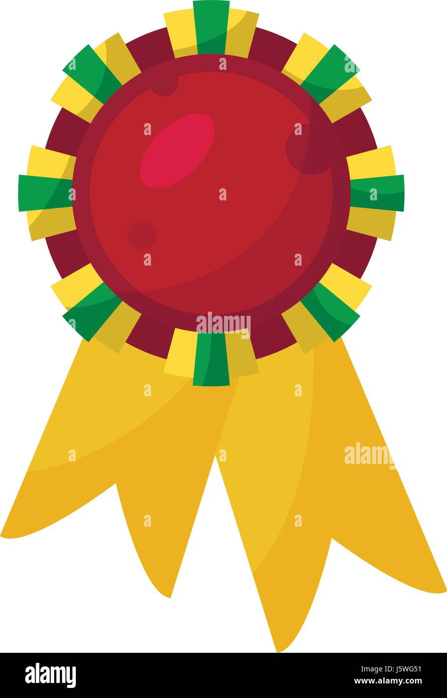 Red Medal with ribbon on white. Vector illustrations in flat style ...