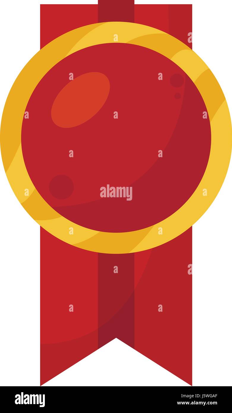 Red Medal with ribbon on white. Vector illustrations in flat style ...