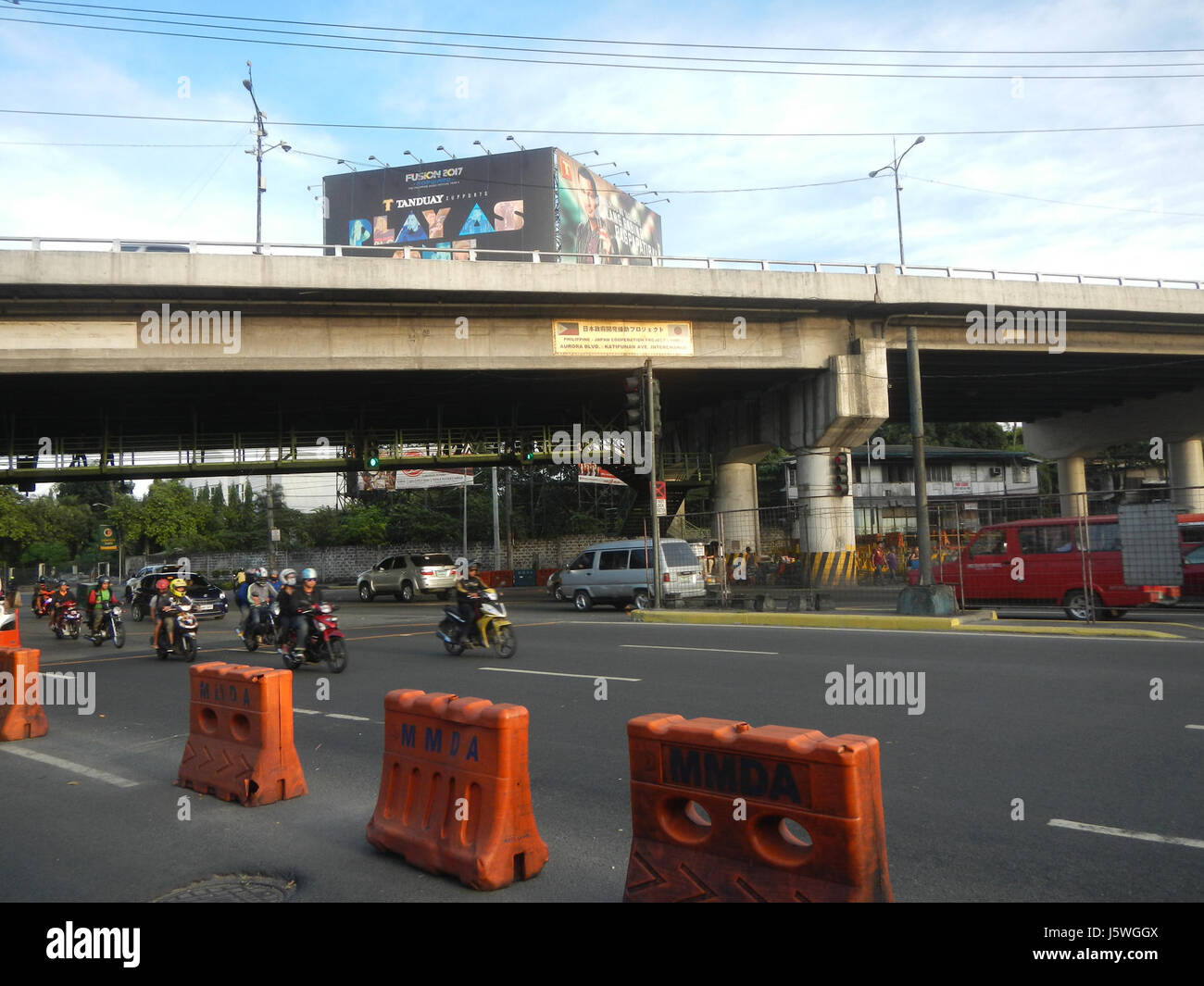 A map showing the intersection of Aurora Boulevard and Katipunan Avenue ...