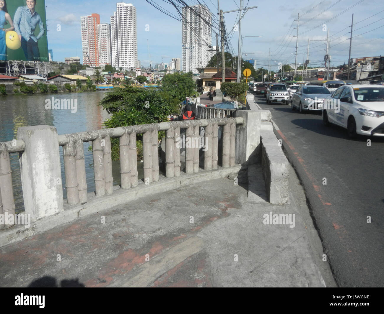 A photograph of the Pasig River Park with the J.P. Rizal Extension ...