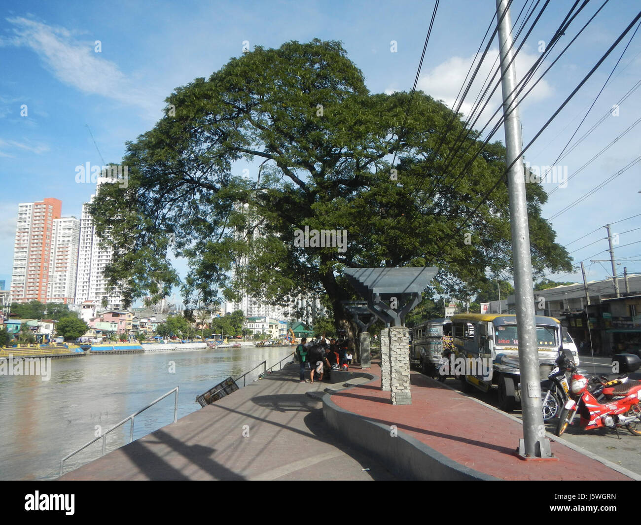 The image shows Guadalupe Pasig River Park in Makati City, located ...