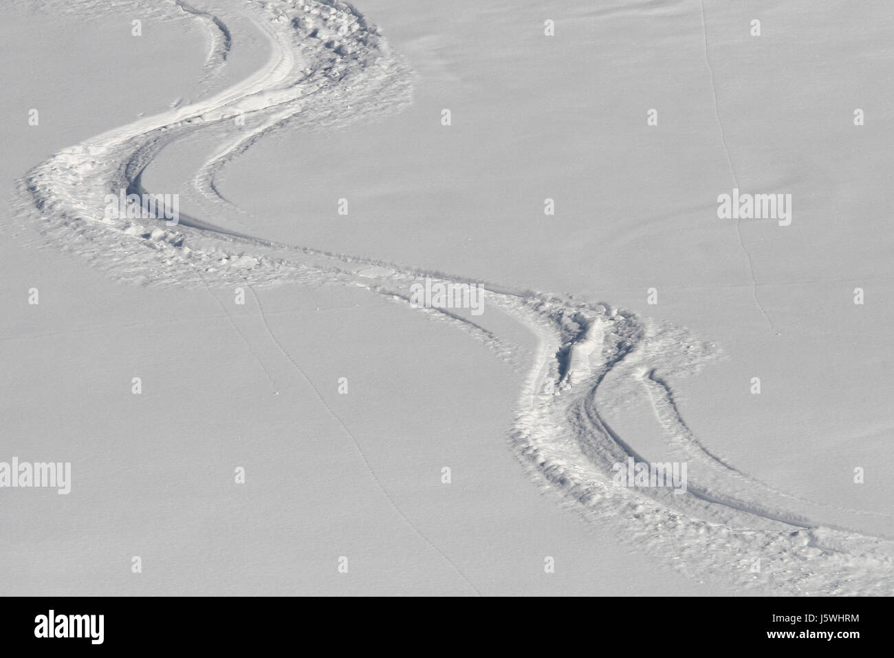 ski tracks in powder snow Stock Photo - Alamy