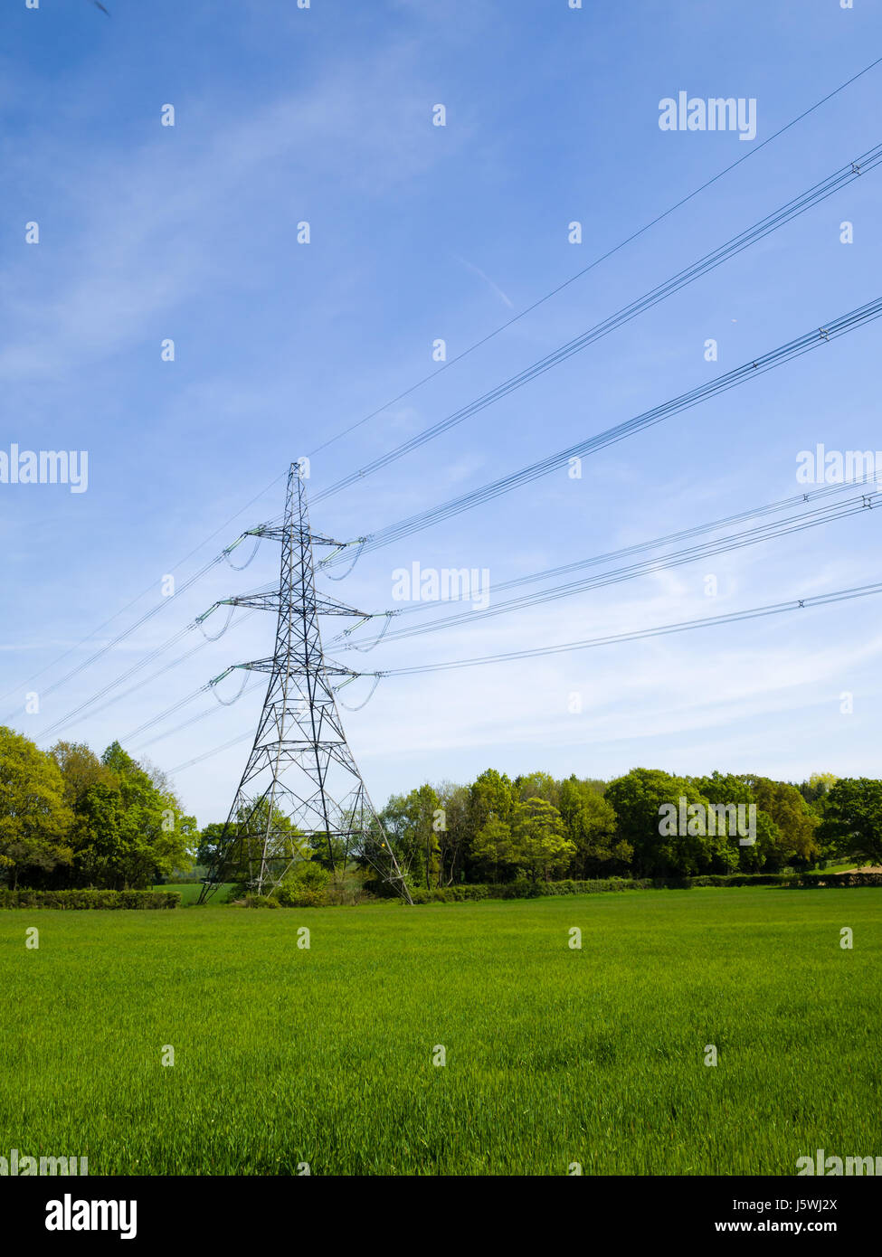 Electricity pylon field sky cloud sky hi-res stock photography and ...