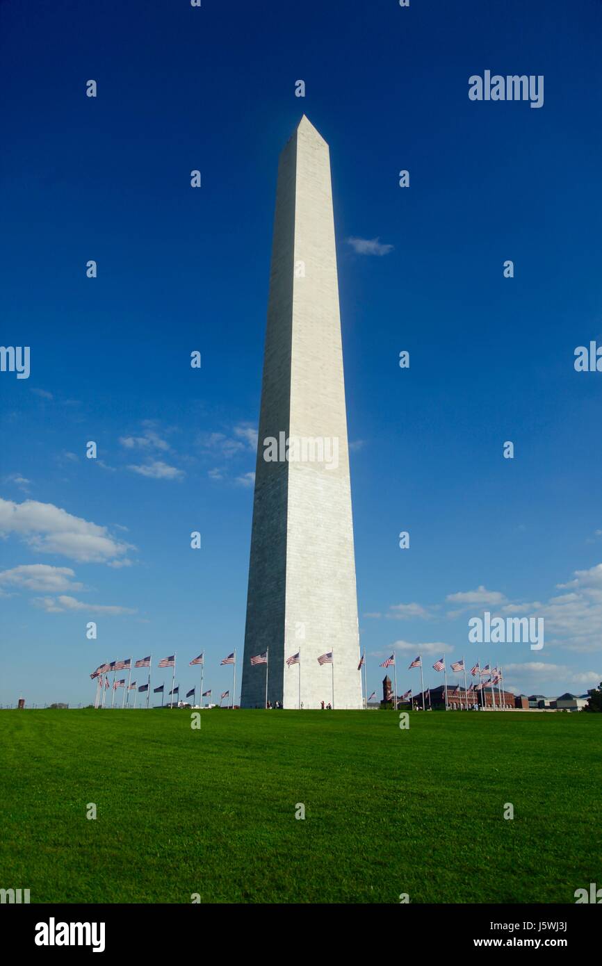 Washington dc american flag washington monument hi-res stock ...