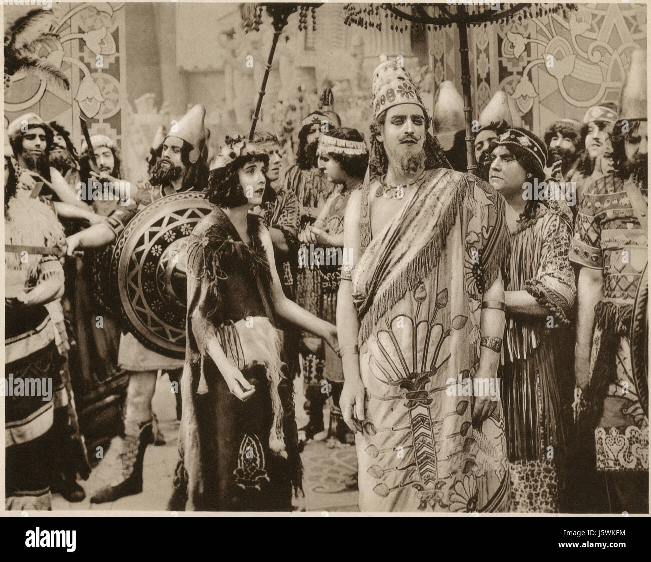 Constance Talmadge, Alfred Paget, on-set of Ancient Babylonian Story as ...