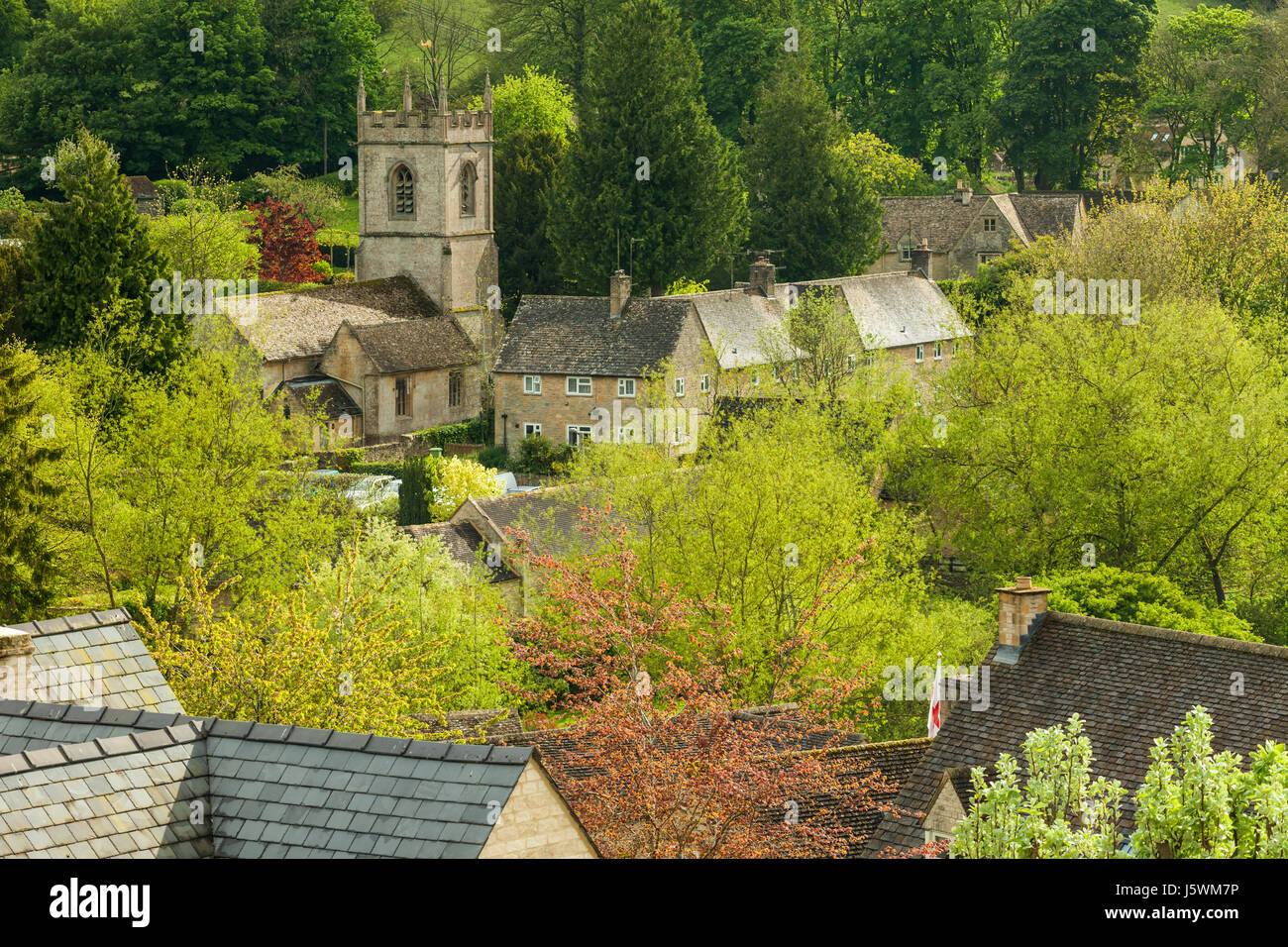 Spring afternoon in the Cotswold village of Naunton, Gloucestershire ...