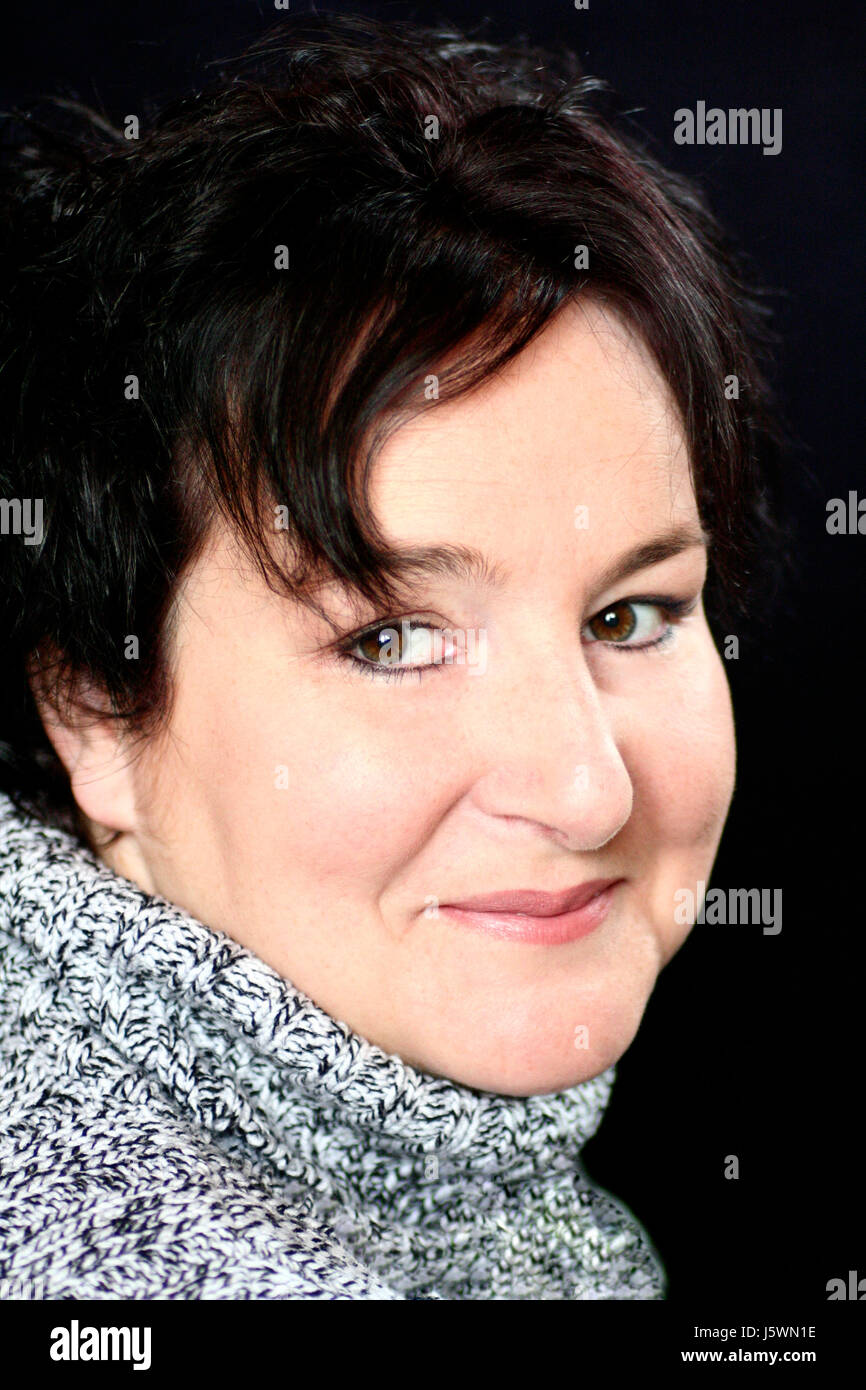 woman face portrait skin eyes hairs look glancing see view looking ...