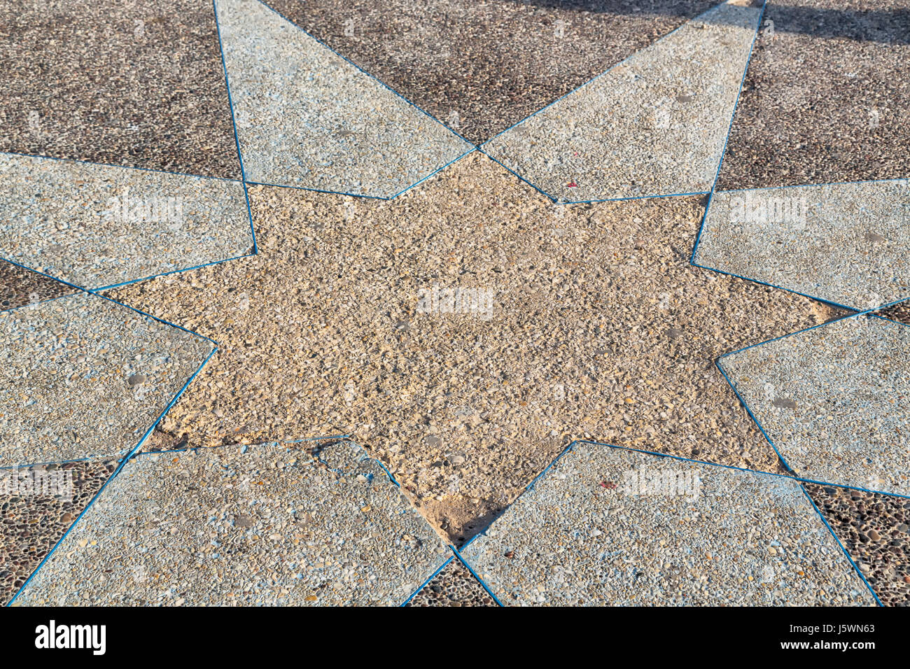 in the sidewalk star made of stone like background Stock Photo - Alamy
