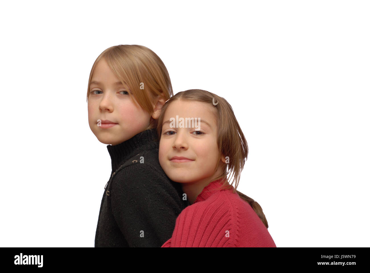 Two girls lean back back hi-res stock photography and images - Alamy