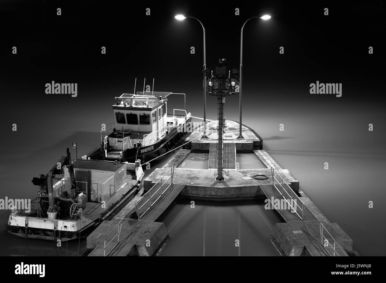 night photograph sluice hanover monochrome tug night photograph long ...