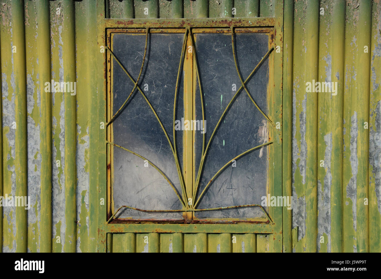 Discolored metal window Stock Photo - Alamy