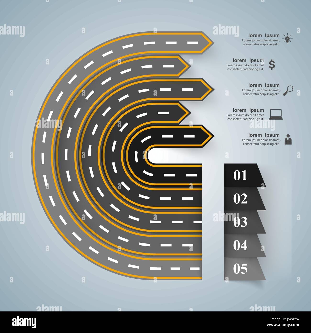Road infographic design template and marketing icons Stock Vector Image ...