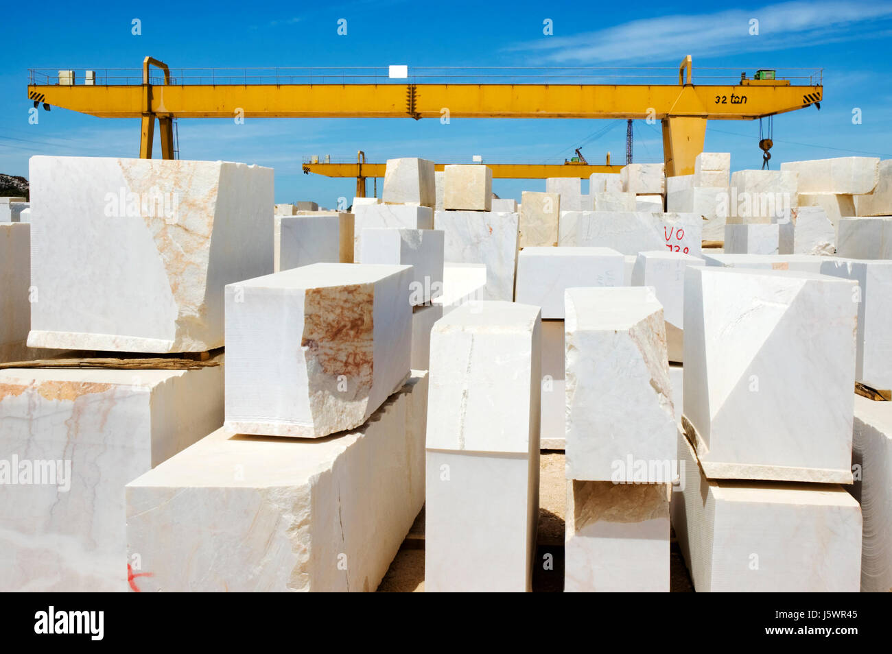 stone industrial rock marble geology block transformation crane blue ...