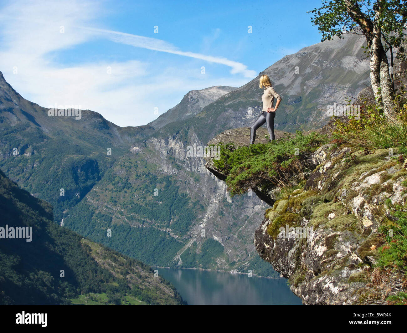 Fjord norway standing cliff hi-res stock photography and images - Alamy