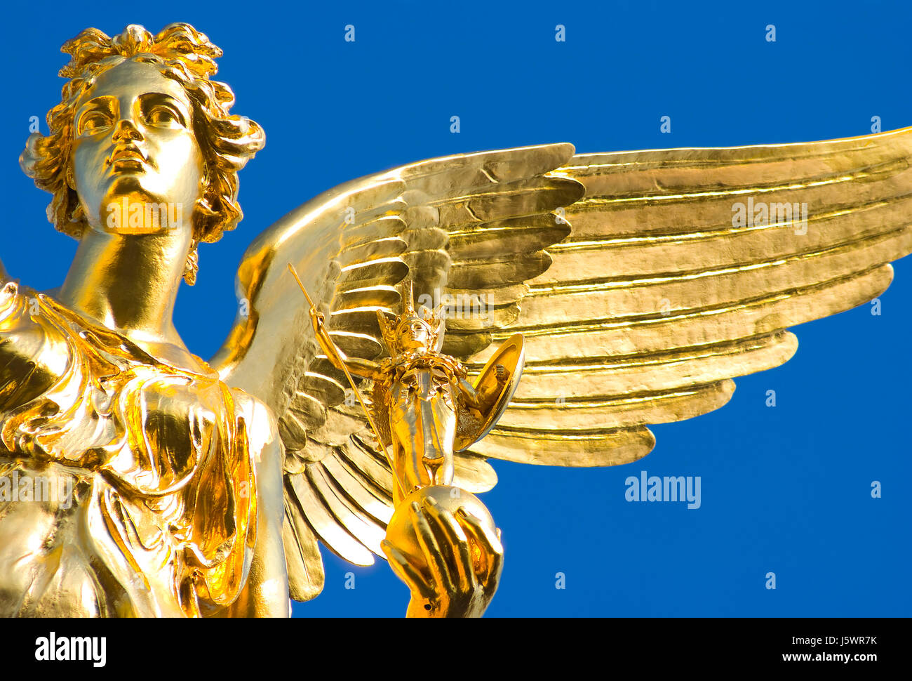statue sights bavaria golden angel angels munich macro close-up macro ...