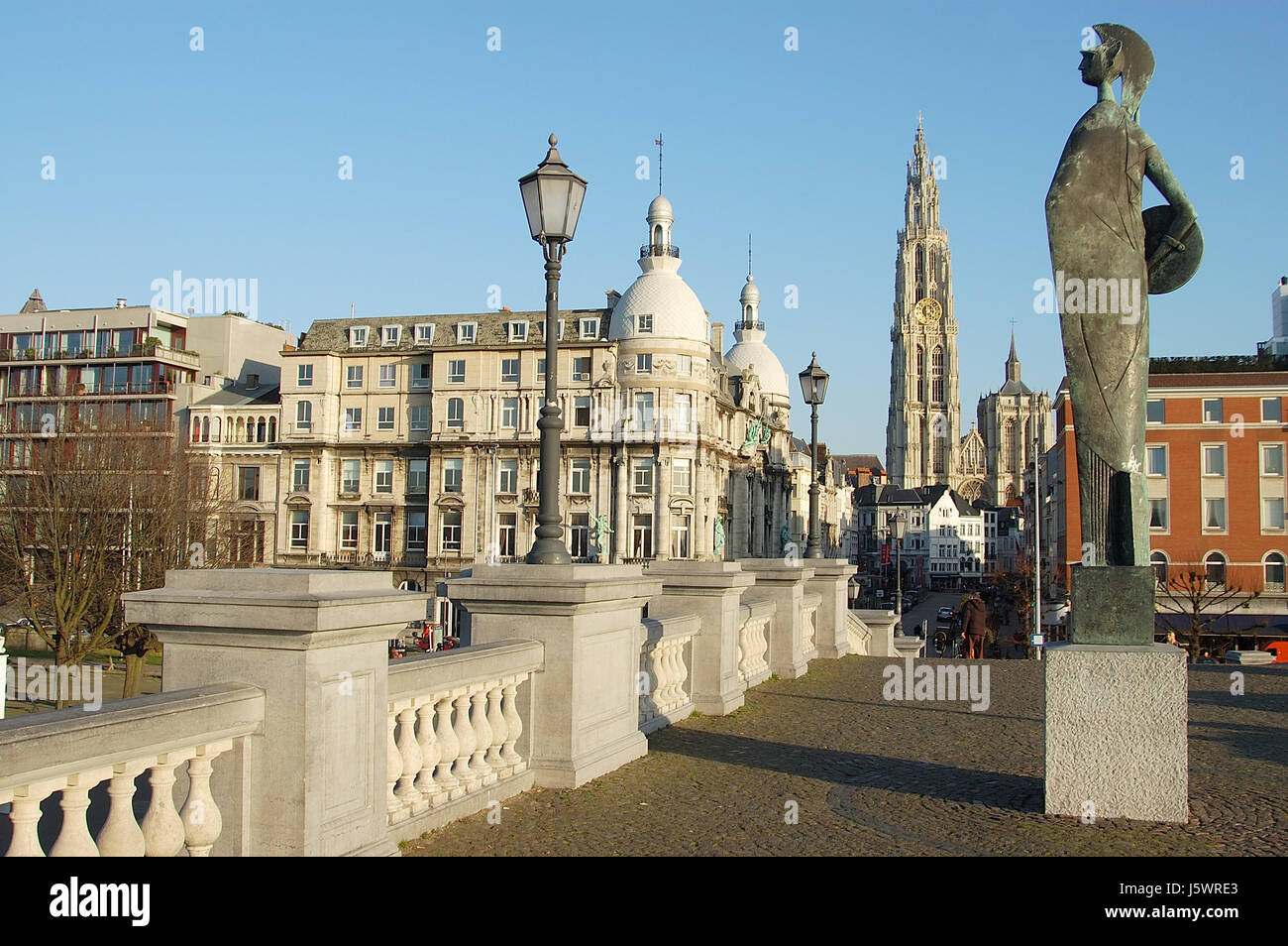 city town culture sights belgium storefronts destination antwerp church ...
