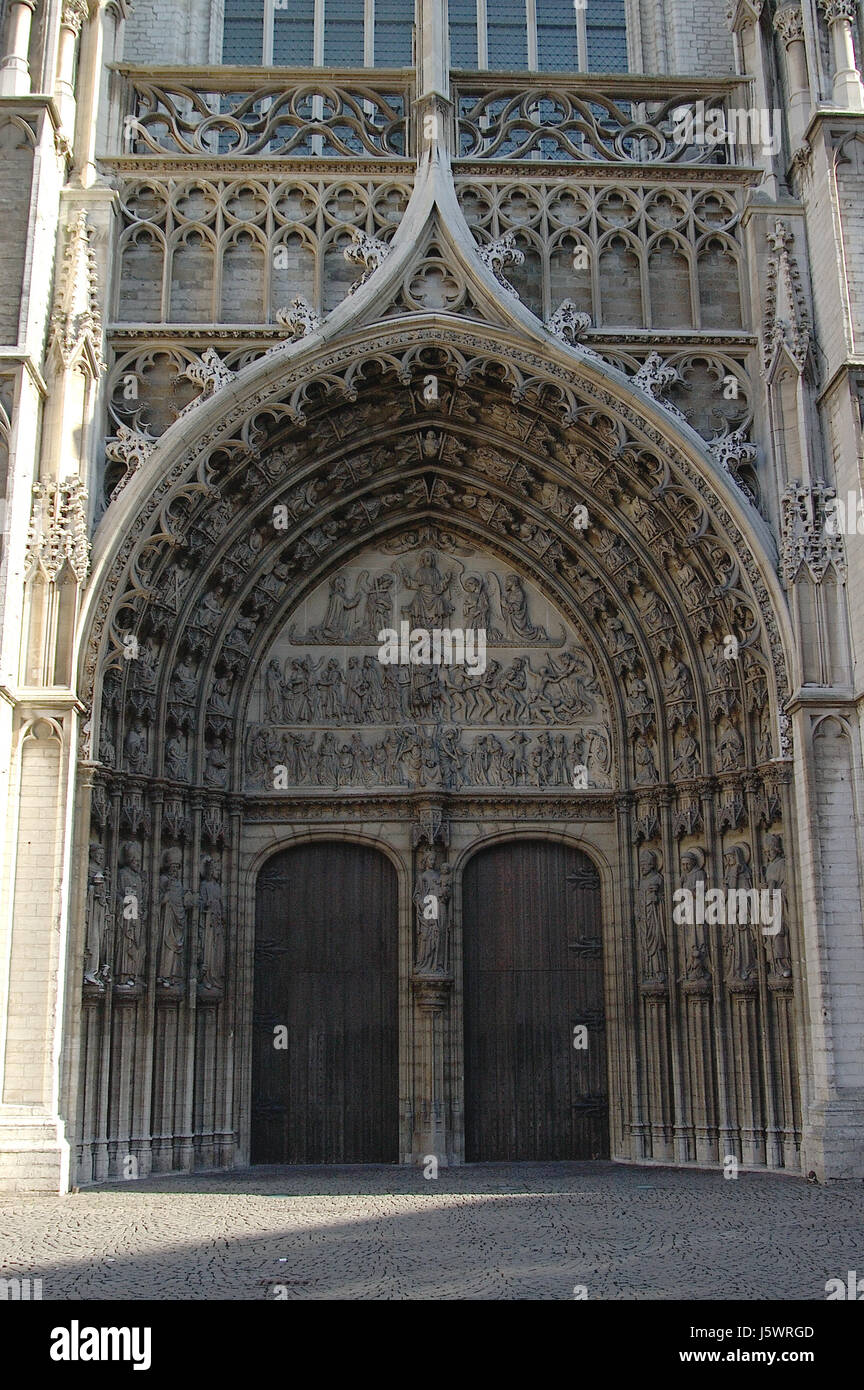 city town culture cathedral sights belgium storefronts antwerp city ...
