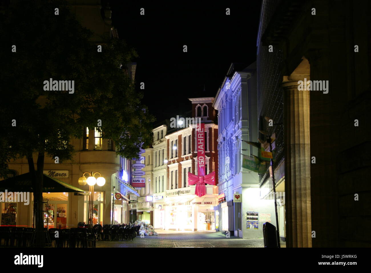 night nighttime night photograph pedestrian zone city infrastructure ...