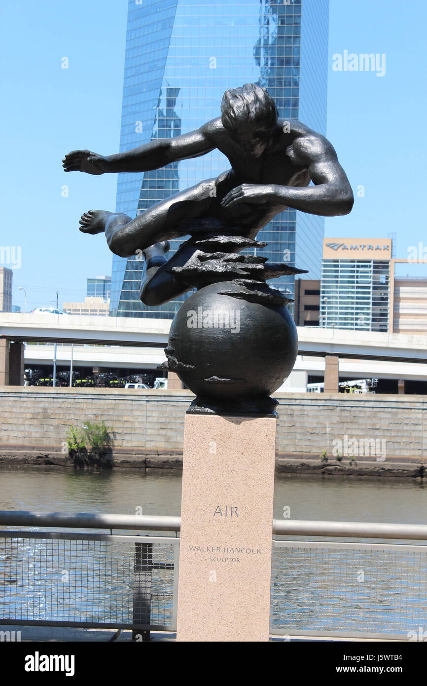 Historical Statues along the Schuylkill River in Philadelphia Stock ...