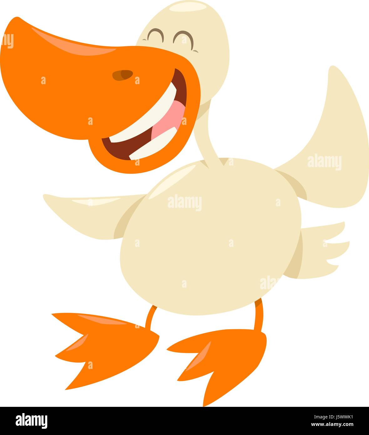 Cartoon Illustration of Happy Duck Farm Animal Character Stock Vector ...
