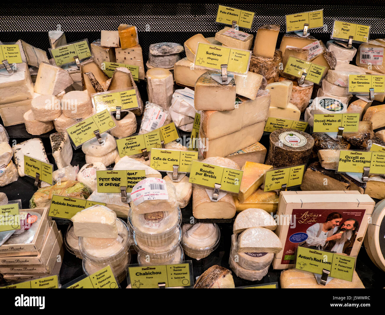 SAN FRANCISCO Cheese market store inside the Ferry Building with ...