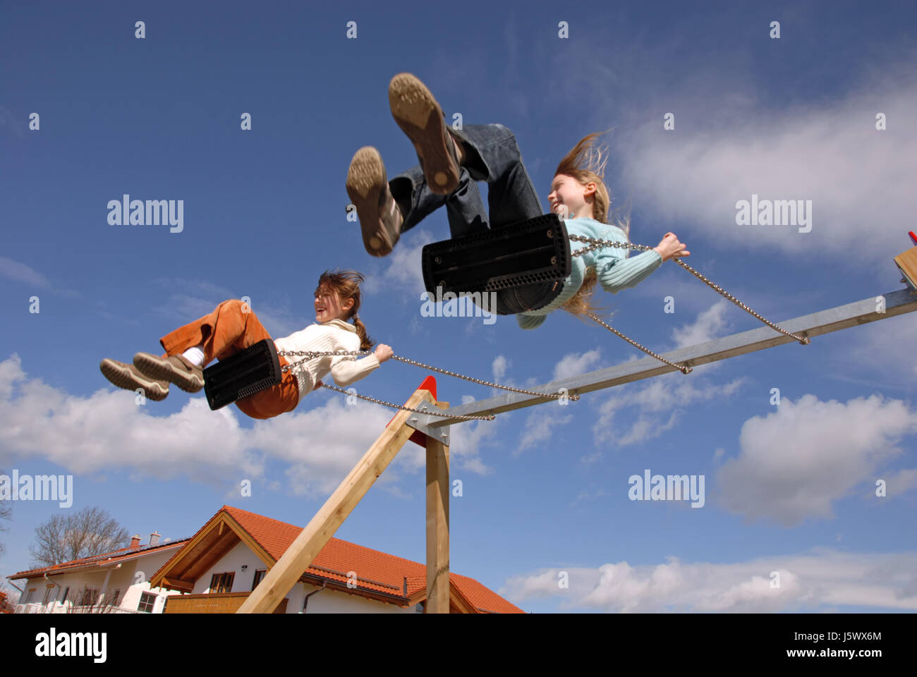 swinging swing high out high pressure area child hight height altitude ...