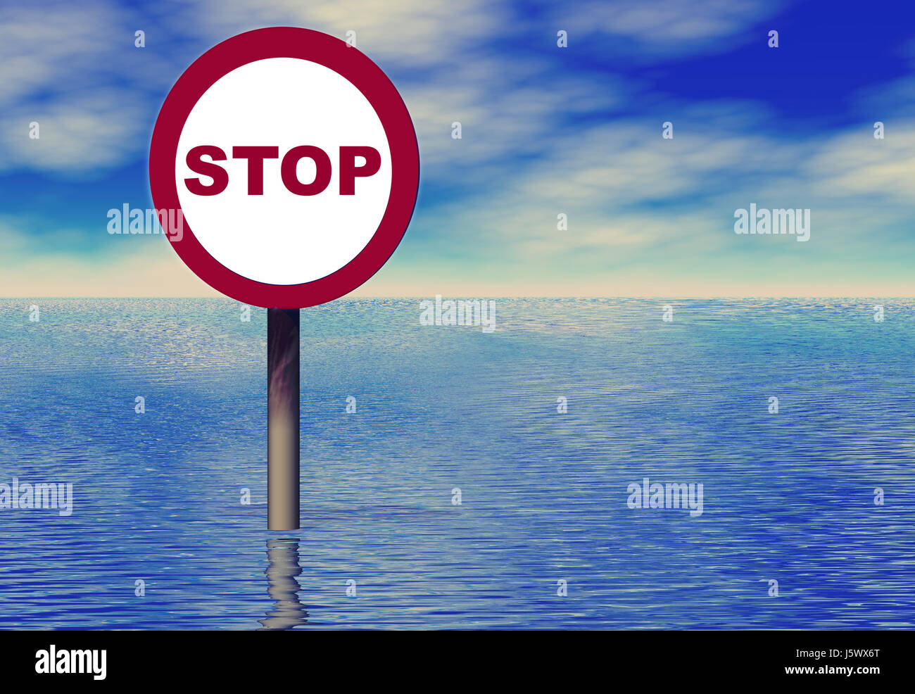 sign signal stop stops aborting salt water sea ocean water sign signal ...