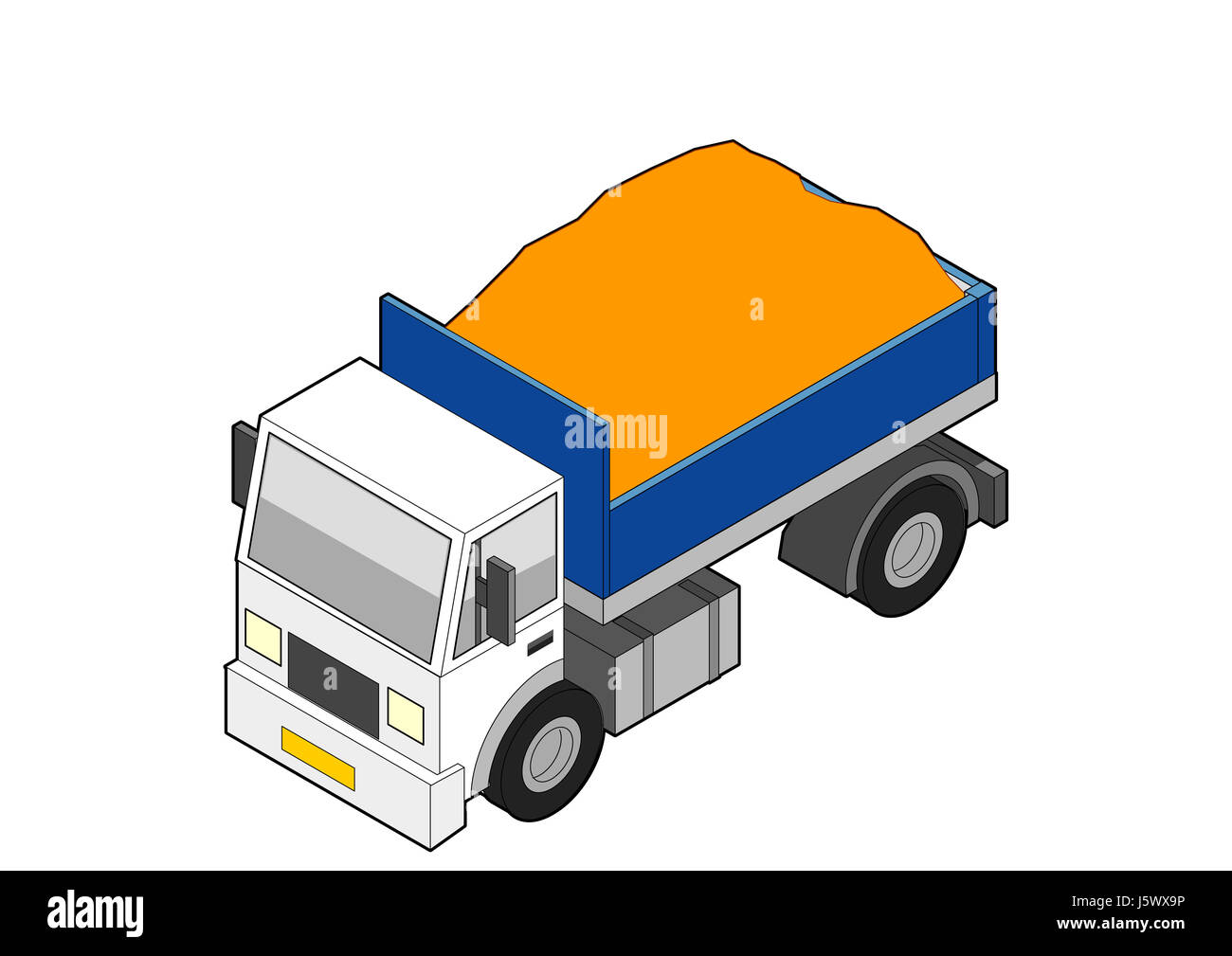 transport load full truck lorry sands sand construction blue isolated ...