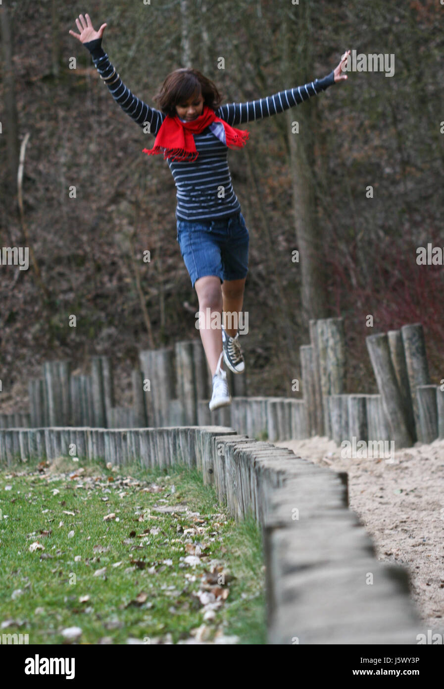 woman emotions spring bouncing bounces hop skipping frisks jumping jump ...