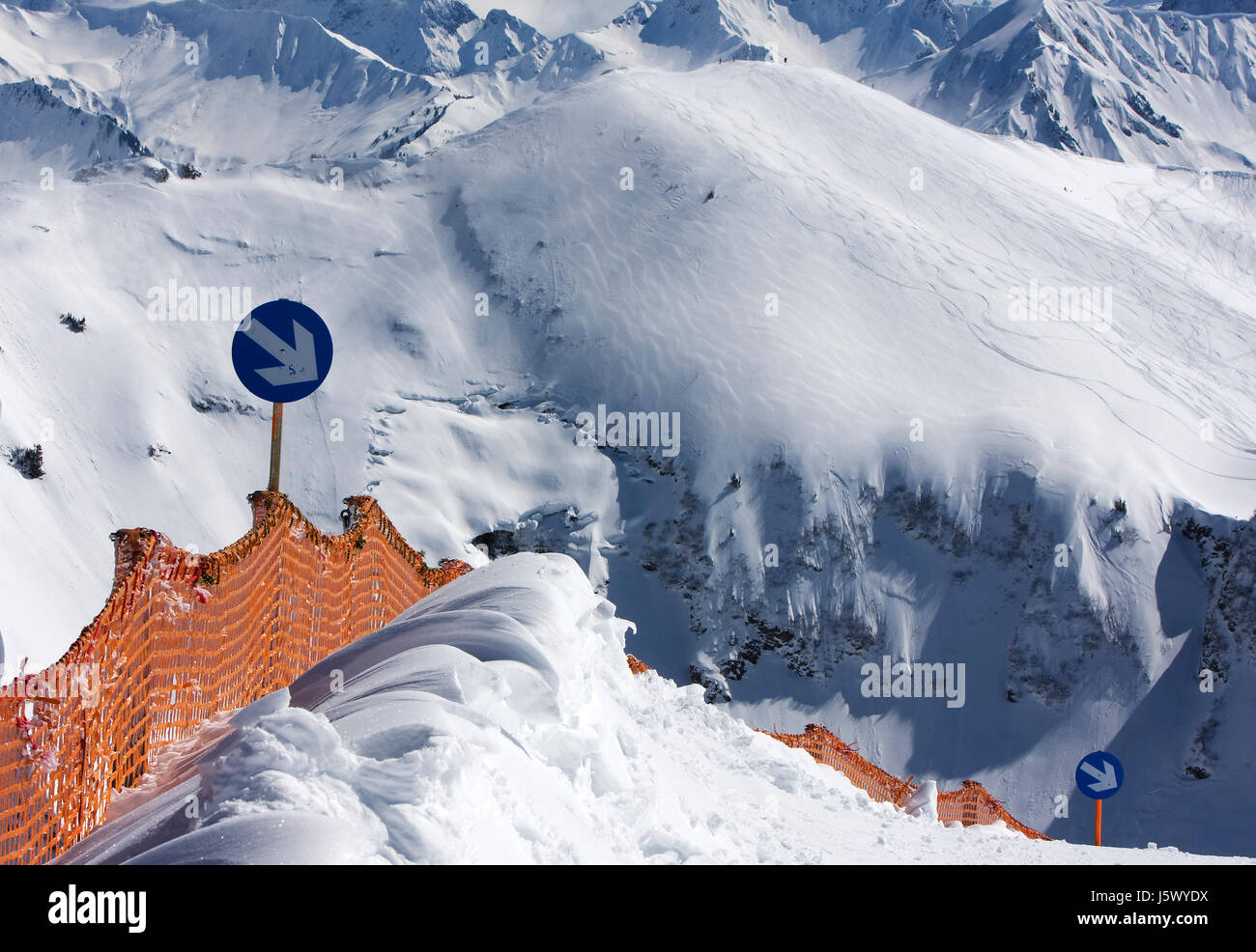 danger winter signposts barrier ski skiing hints snow danger mountains ...
