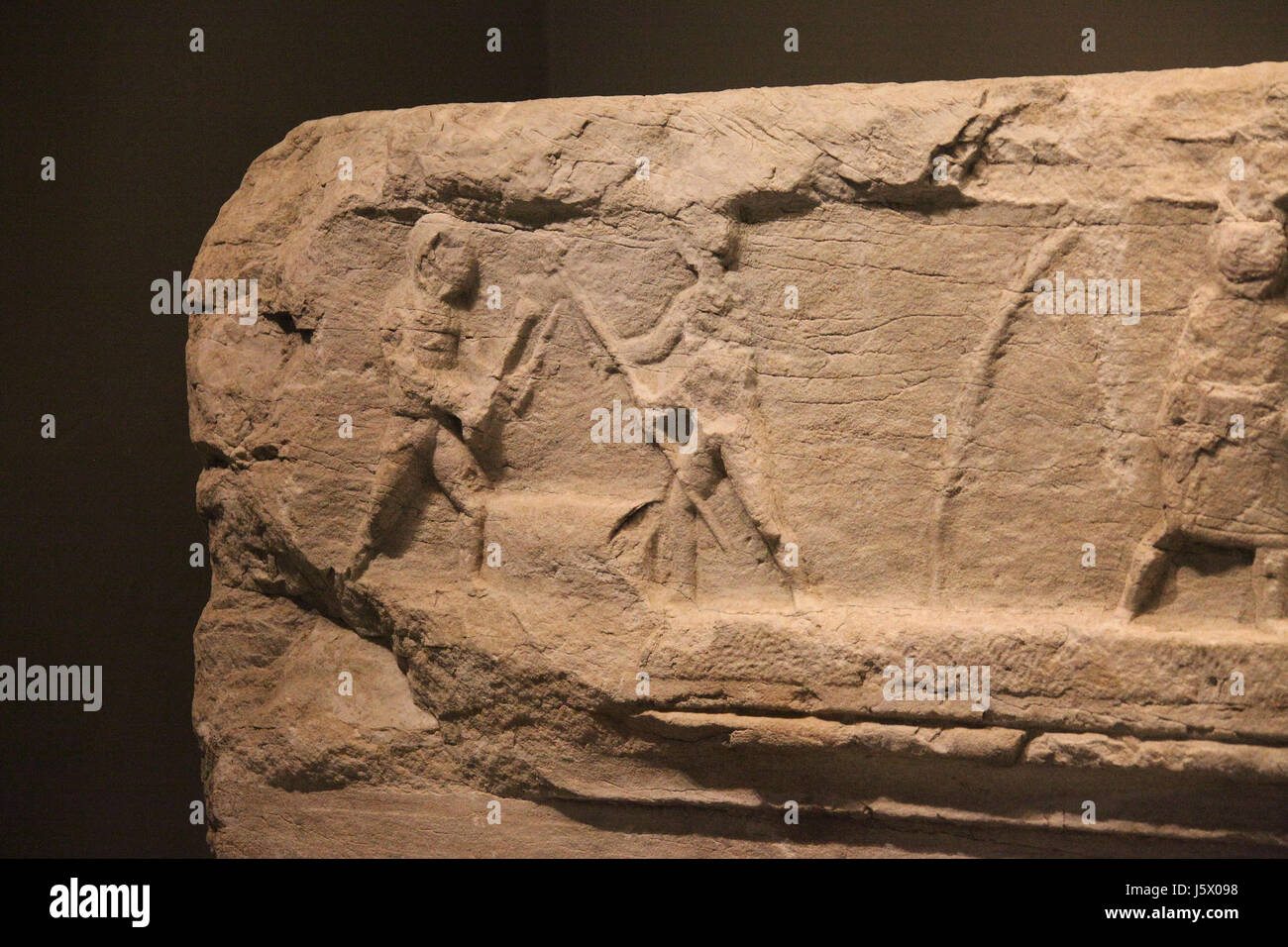 Roman carving depicting gladiatorial combat on display in Plovdiv at ...