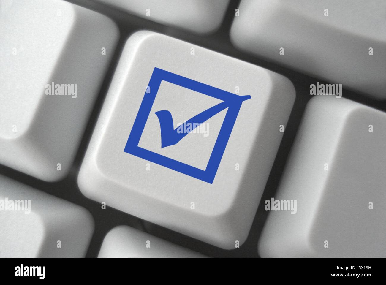 PC computers computer ok hook key checked final inspection blue ...