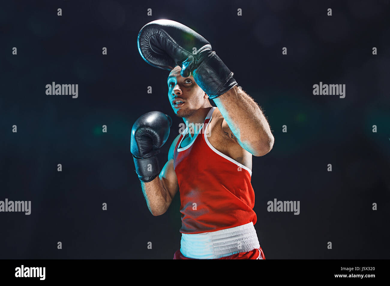 Afro american male boxer Stock Photo - Alamy