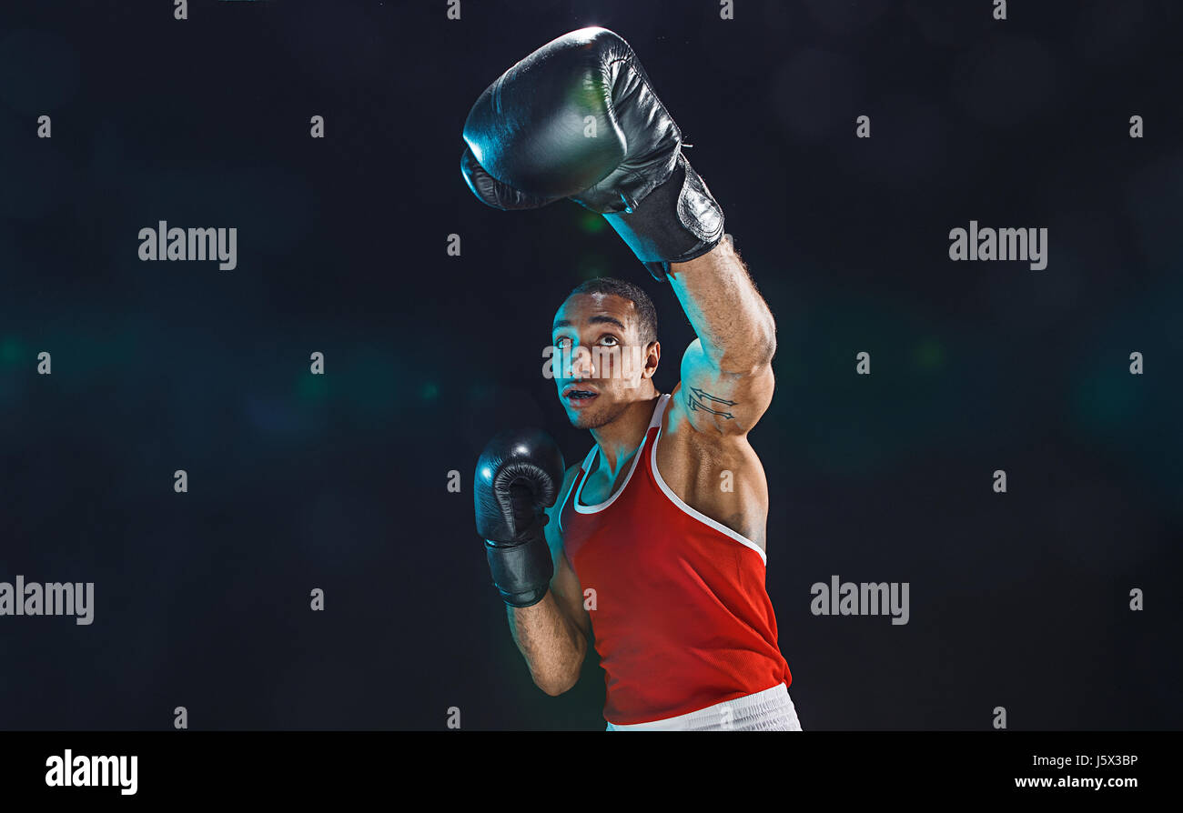 Afro american male boxer Stock Photo - Alamy