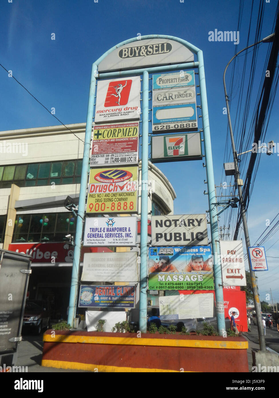 The image shows the footbridges along Ortigas Avenue Extension, passing through Barangays ...