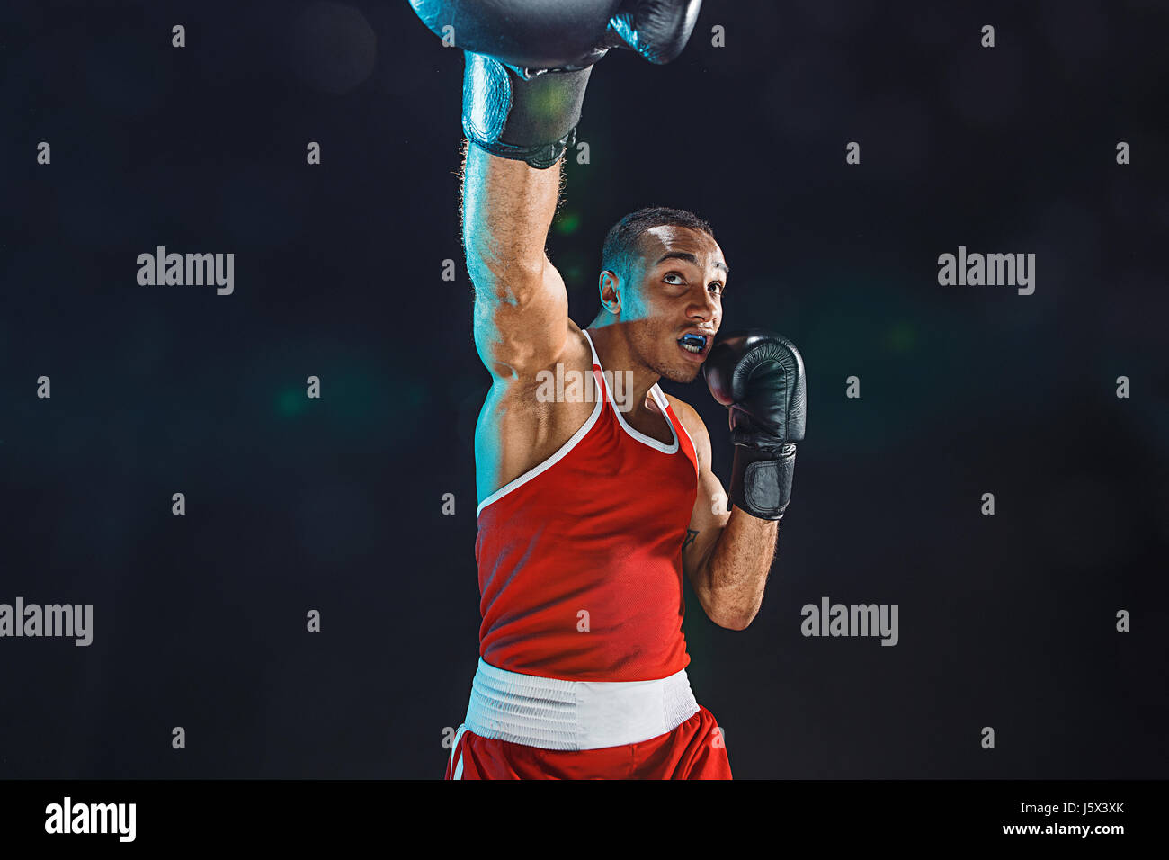 Afro american male boxer Stock Photo - Alamy