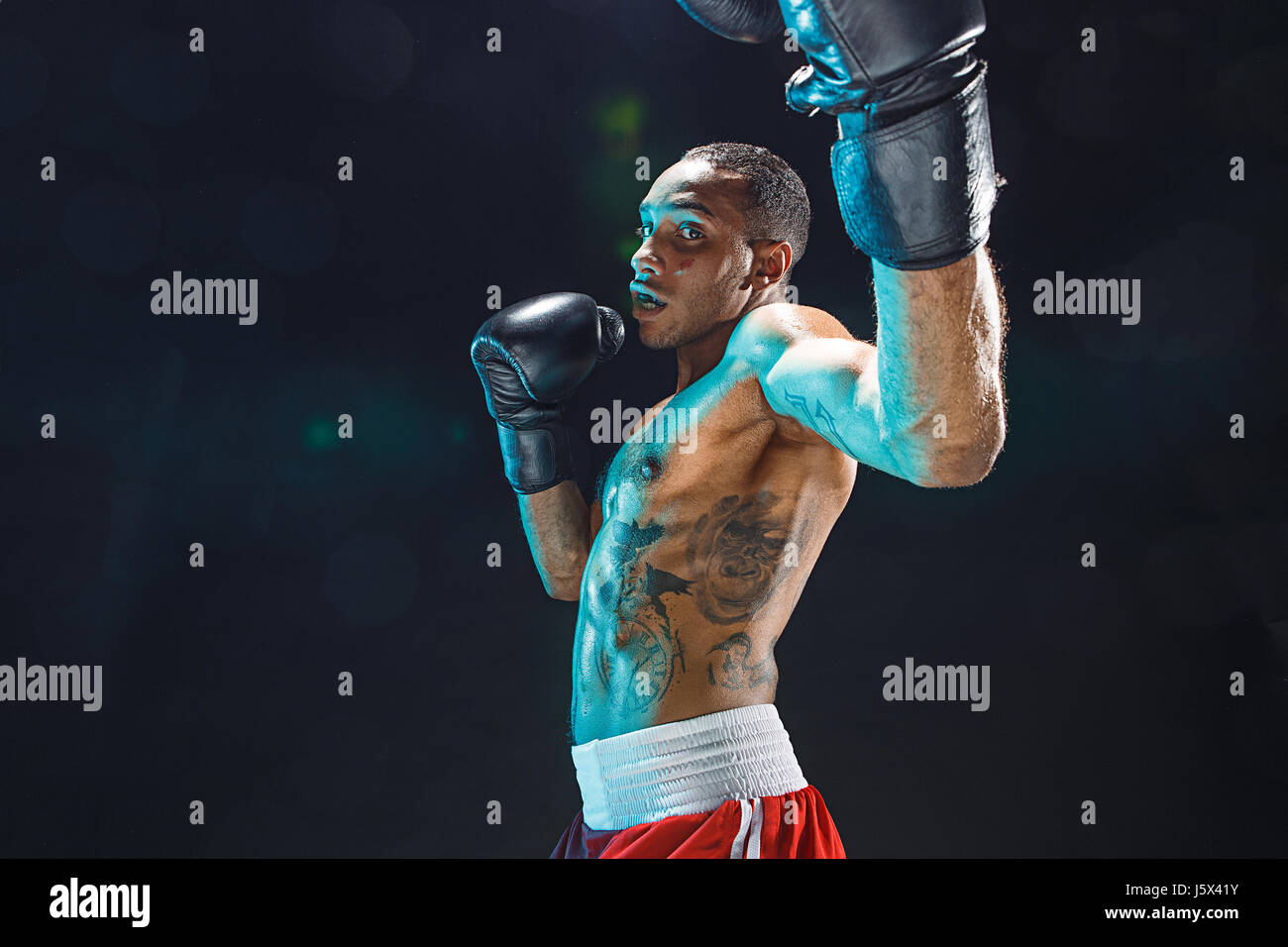 Afro american male boxer Stock Photo - Alamy
