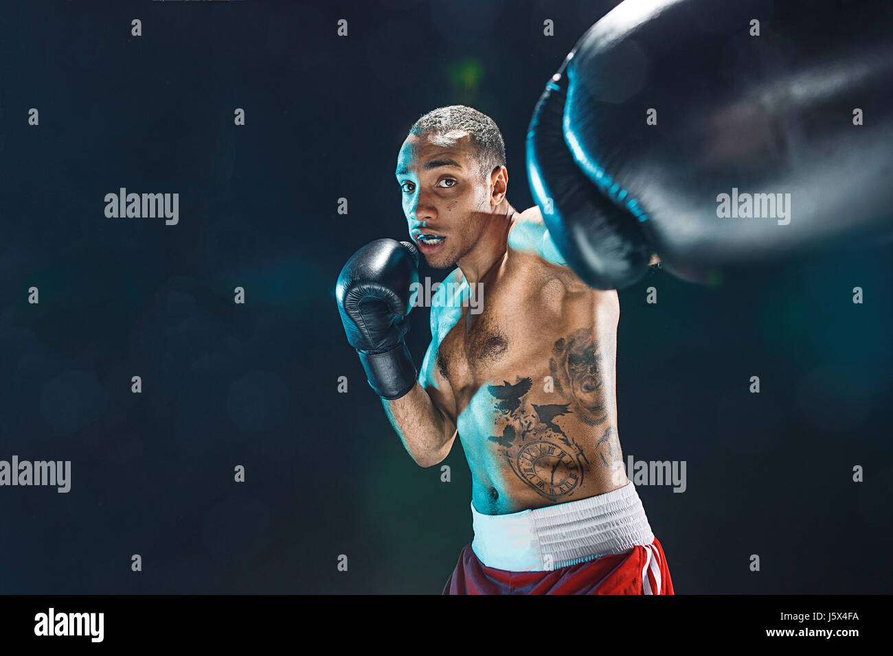 Afro american male boxer Stock Photo - Alamy