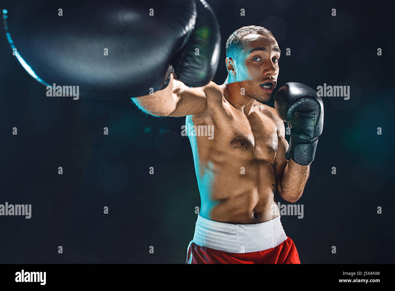 Afro american male boxer Stock Photo - Alamy