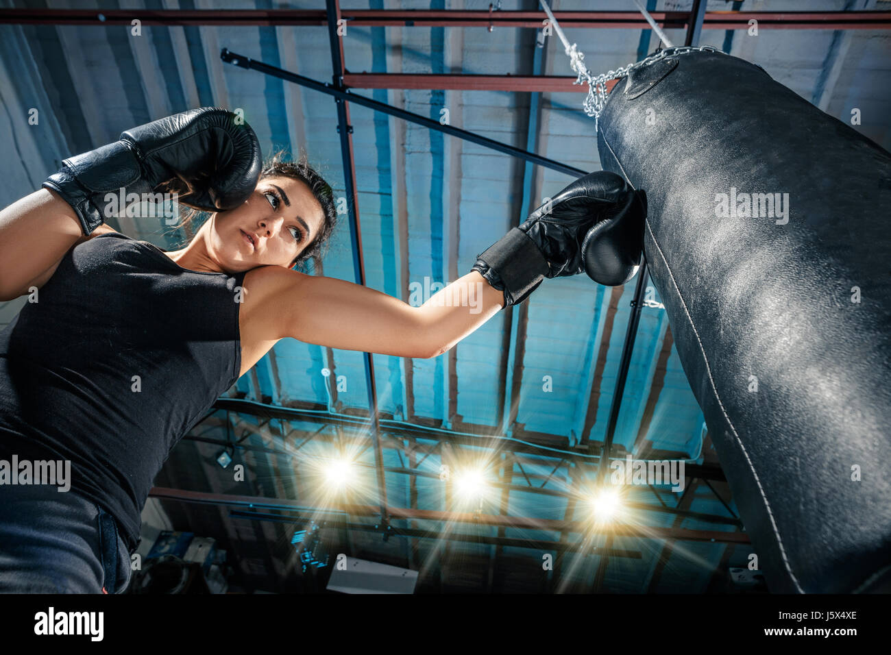 The female boxer training at gym Stock Photo - Alamy