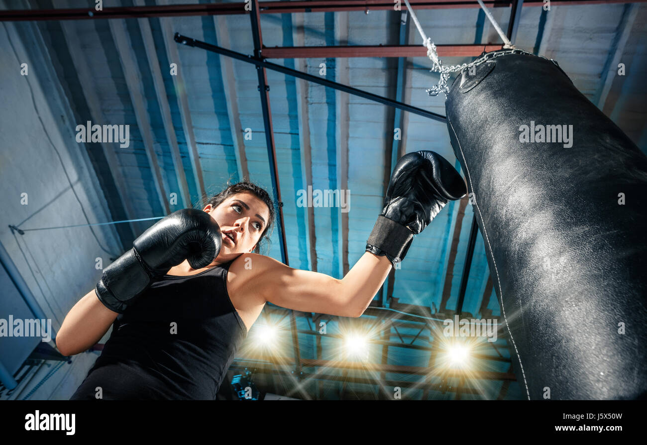 The female boxer training at gym Stock Photo - Alamy