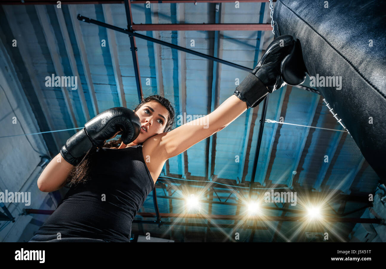 The female boxer training at gym Stock Photo - Alamy