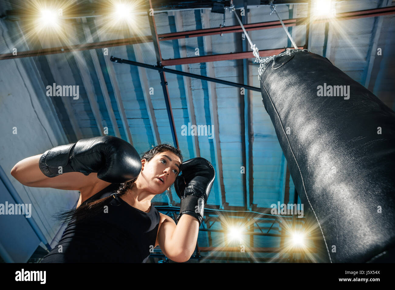 The female boxer training at gym Stock Photo - Alamy