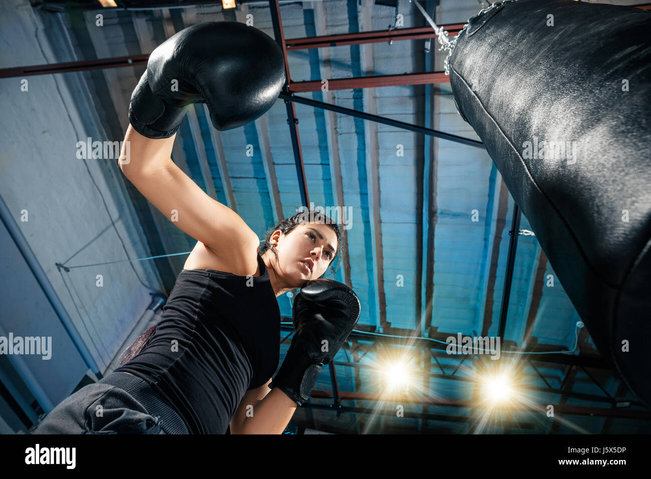 The female boxer training at gym Stock Photo - Alamy