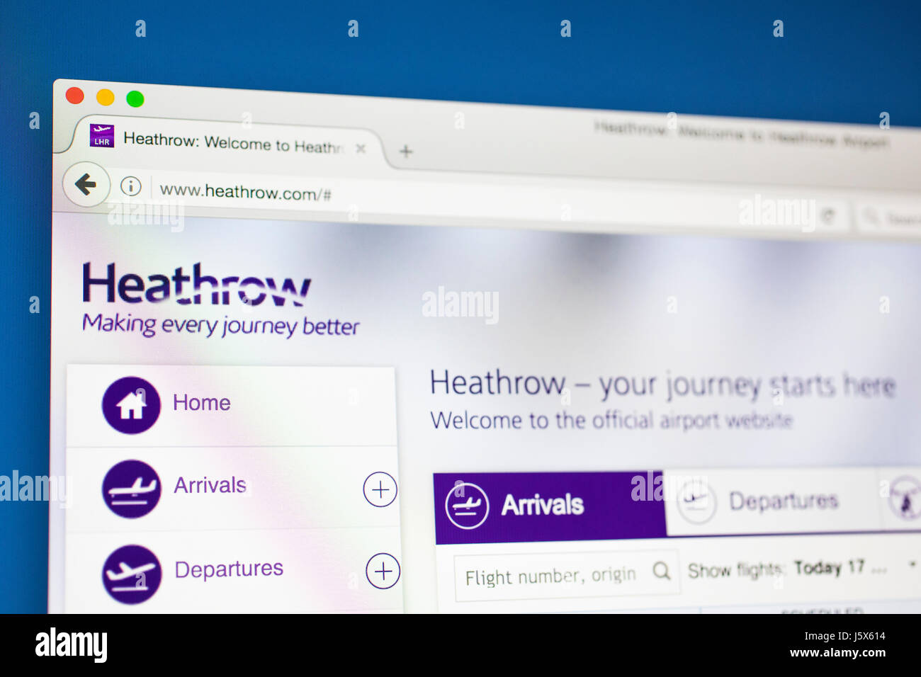 LONDON, UK - MAY 17TH 2017: The homepage of the official website for ...