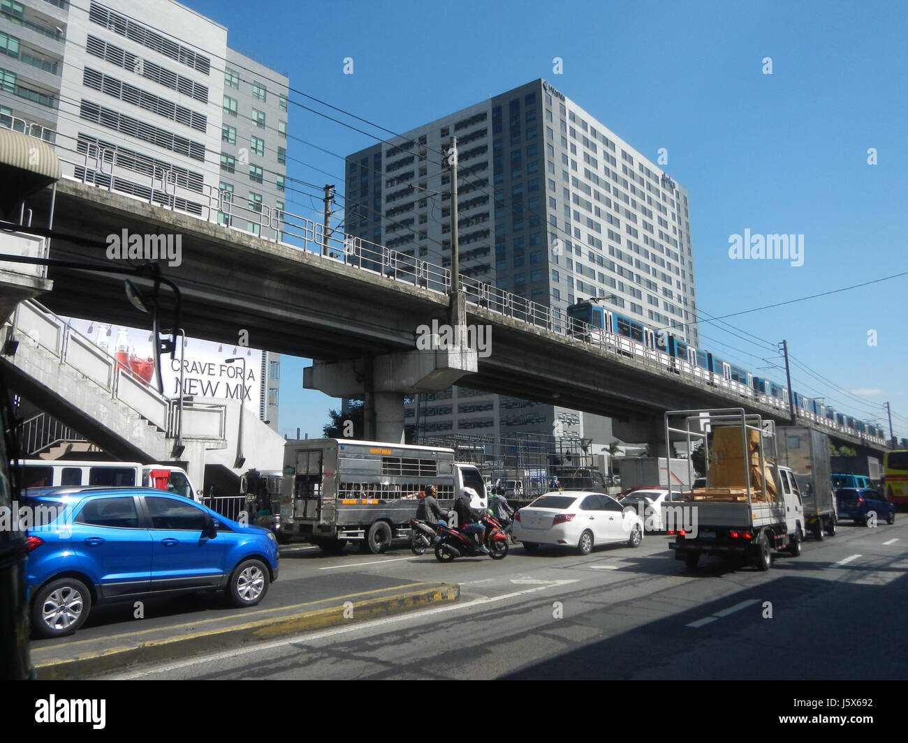 0001 Quezon Avenue MRT Stations Eton Centris EDSA road 09 Stock Photo ...